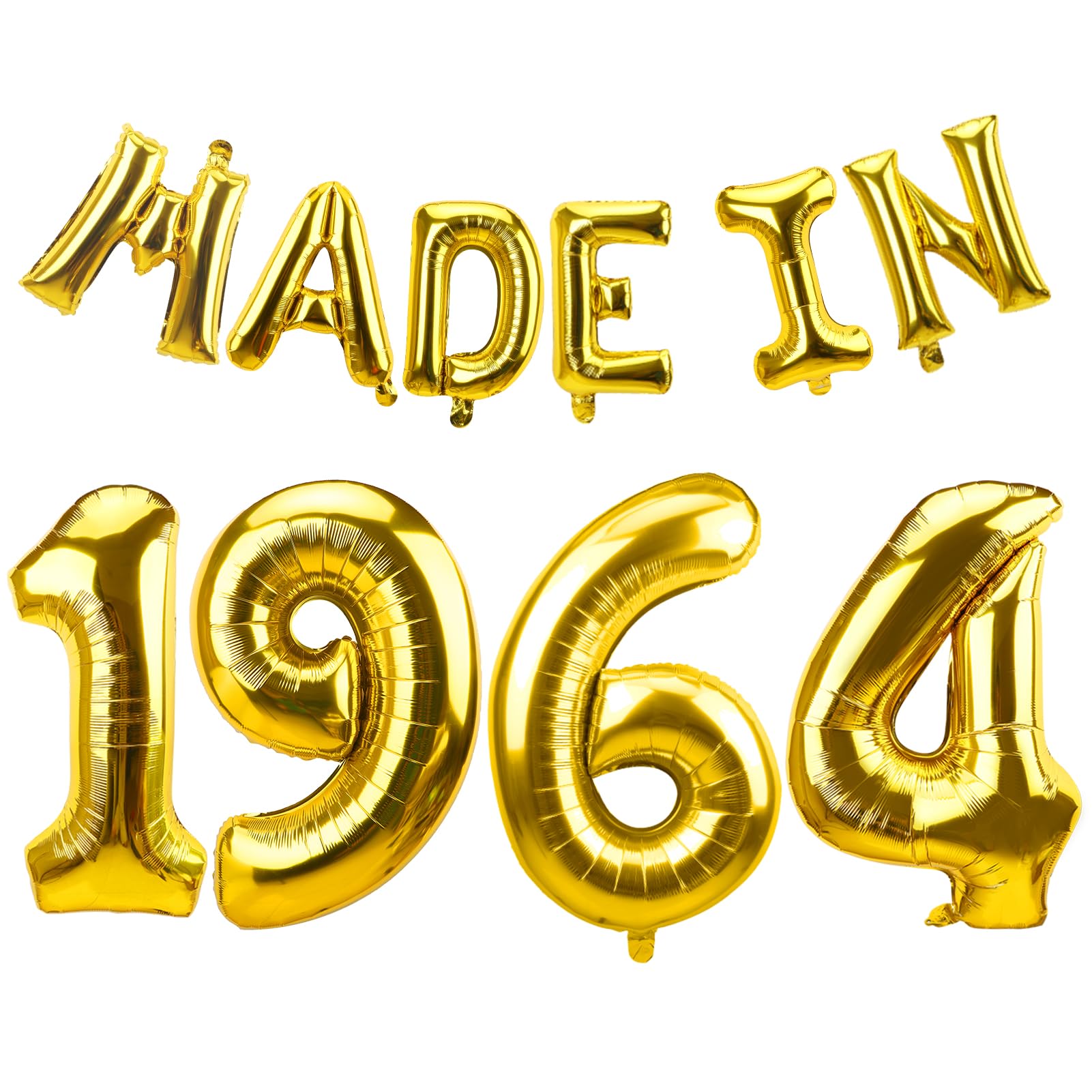 Zirtorei 60th Birthday Balloon Banner Decorations for Men Women, Gold Made in 1964 Balloon Happy 60 Birthday Sign Party Supplies, Sixty Year Old Birthday Photo Props Background Decor