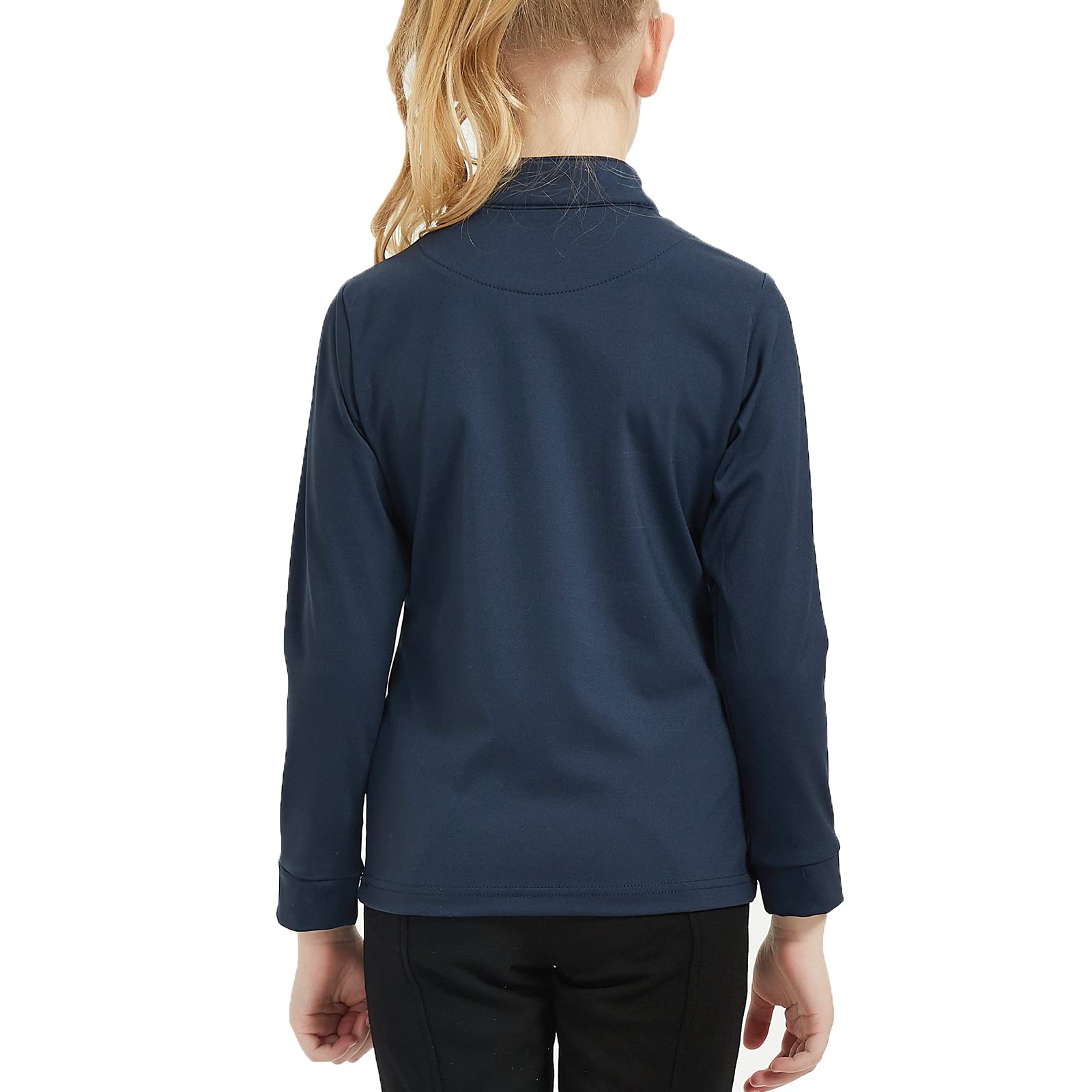 TrustRider Kid's Ventilated Technical Long Sleeve Riding Sport Shirt with Ice Fil Lite (DarkBlue, L)