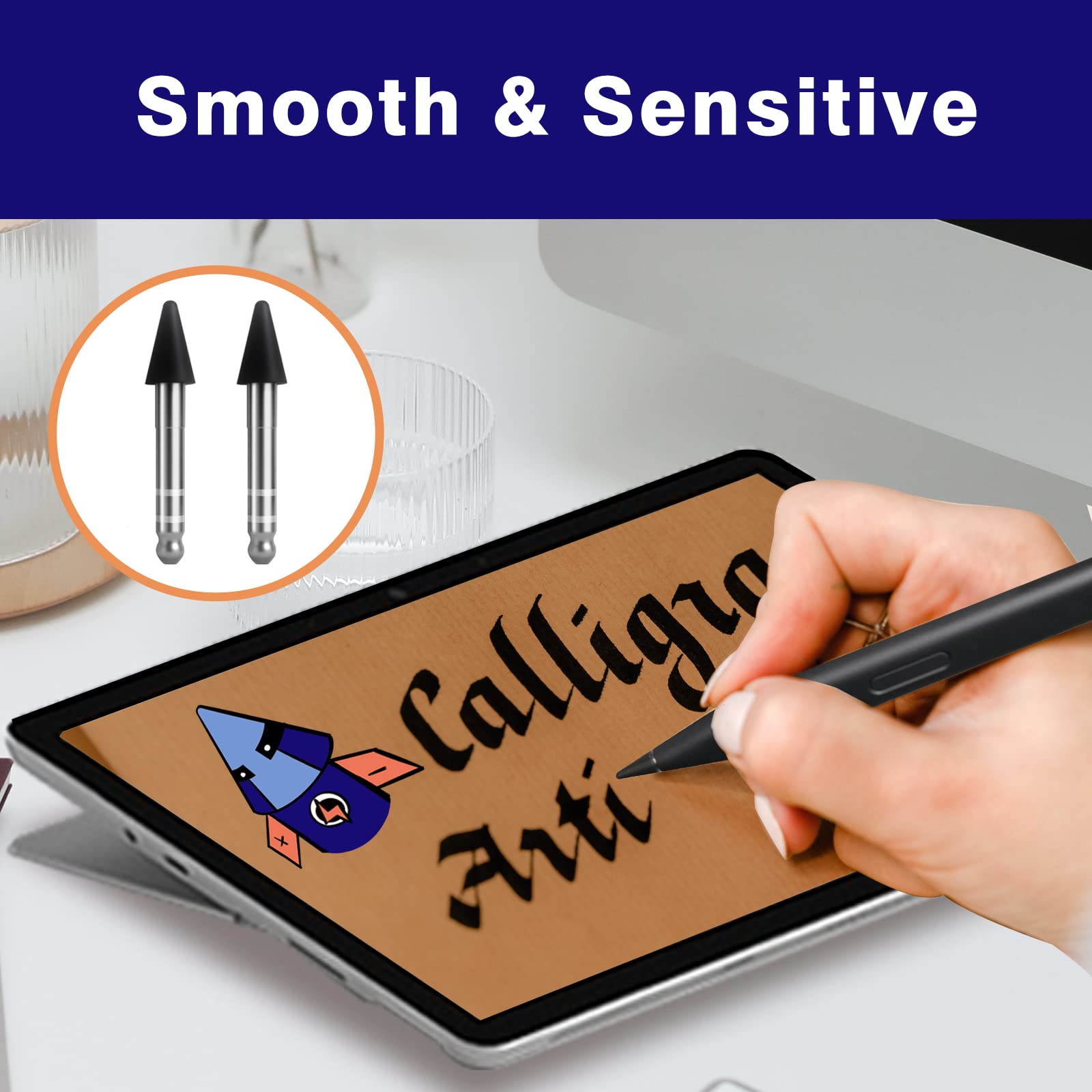 Uogic Replacement Tips for Microsoft Surface Slim Pen 2, 2 Packs