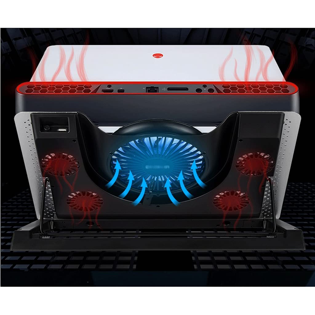 ZGJHFF Steel Mesh Panel LED Fan Adjustable Speed Control 10 "-17" Laptop Cooling Pad, Cooling Bracket
