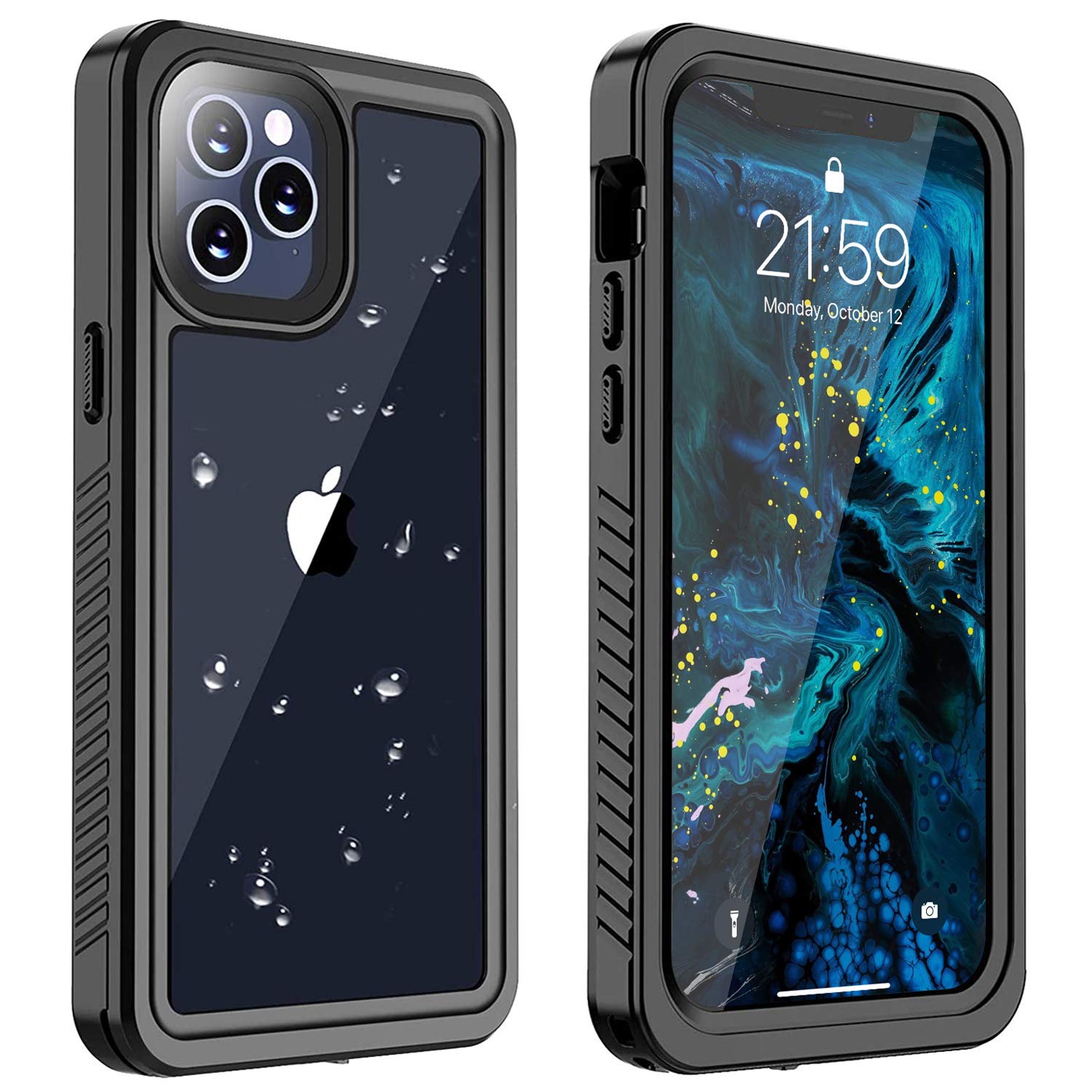 YESHON for iPhone 12 Pro Max Case, iPhone 12 Pro Max Waterproof Case, Built-in Screen Protector Full Sealed Cover, Shockproof IP68 Waterproof Clear Case for iPhone 12 Pro Max 6.7 inch (2020 Released)