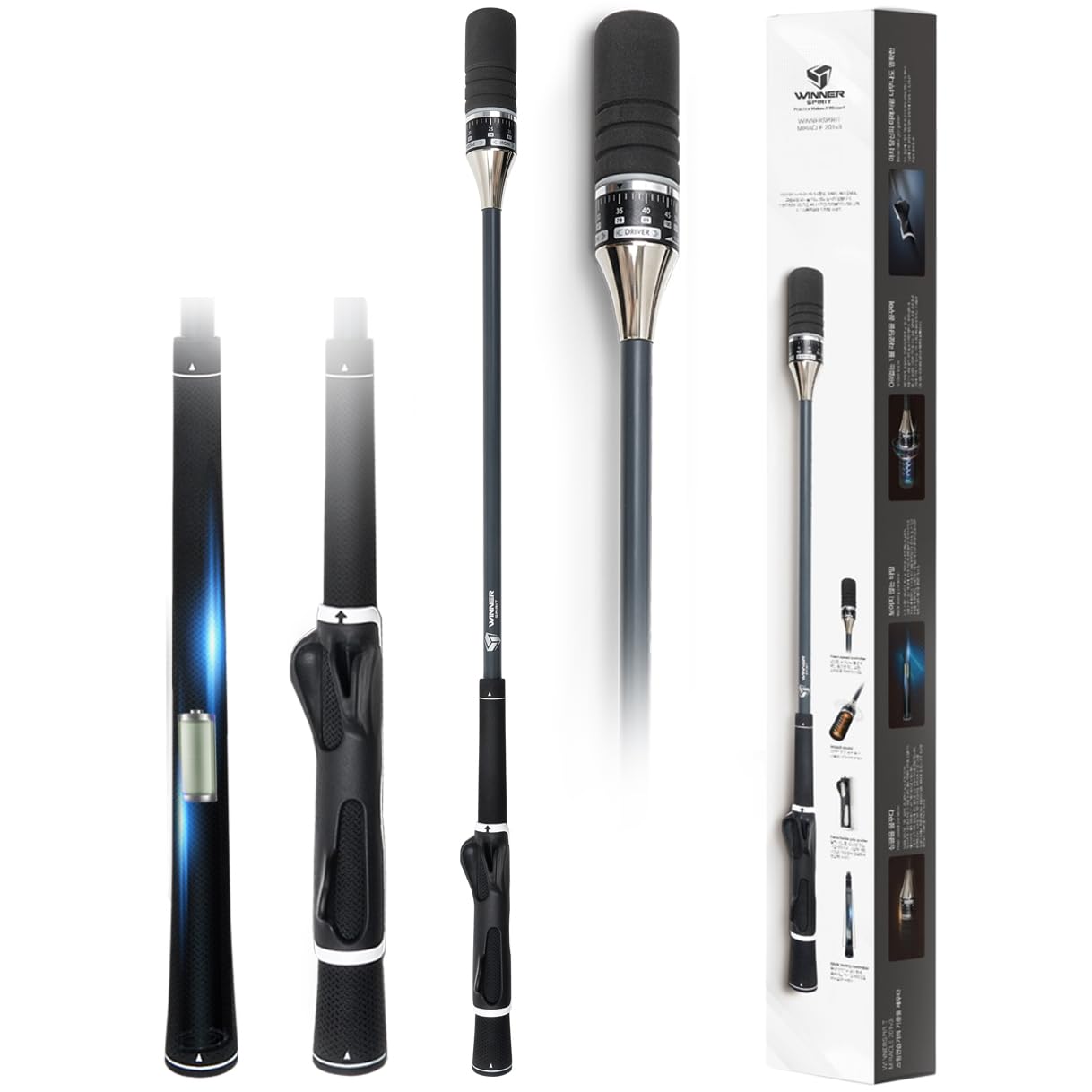 WINNER SPIRIT Miracle 201/201v3 Golf Swing Trainer Training Aid Adjustable Speed Controller Power Up Increase Distance Warmup Warm Up Practice Stick Rhythm Tempo (1st Generation)