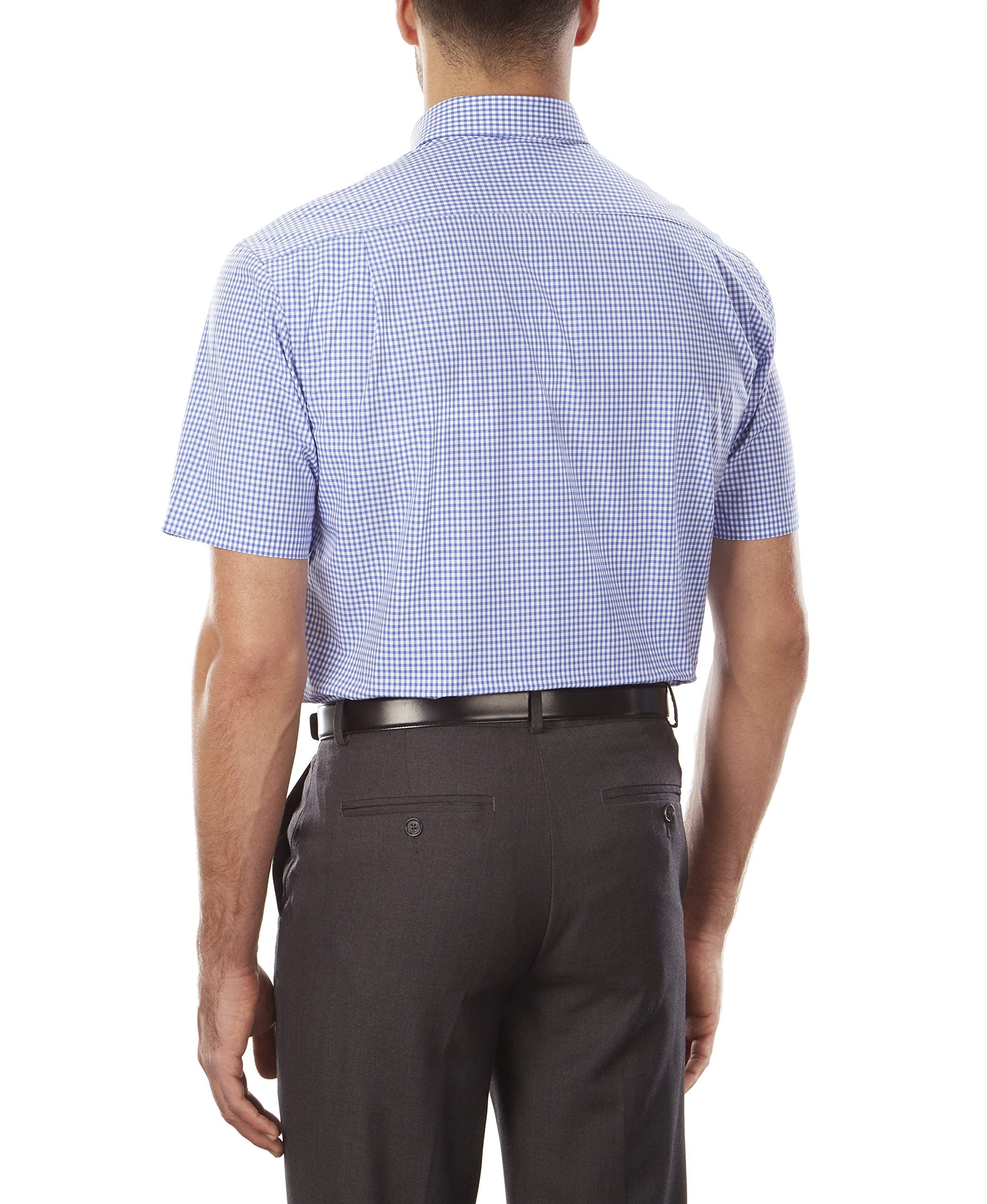 Tommy Hilfiger Men's Short Sleeve Button-Down Shirt, Royal, 16" Neck