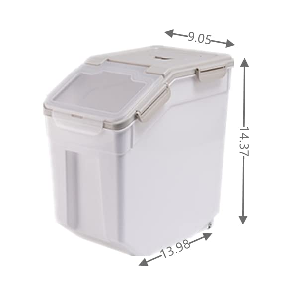 VVX 2-Pack Rice Storage Container 30 lbs Bulk Food Container Bin 15 litres with Measuring Cup - for Rice Flour Cereal Pet Food Dispenser