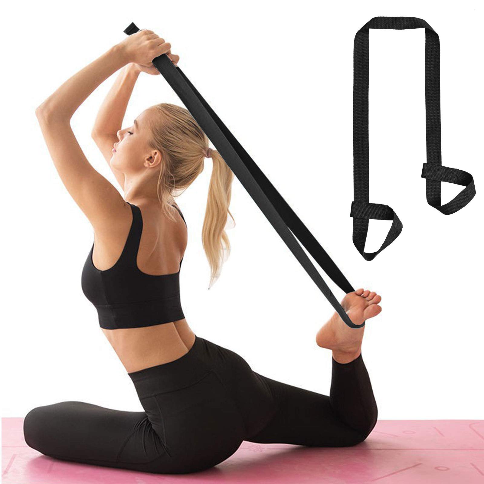 ZOOEASS Yoga Mat Strap, Adjustable Durable Yoga Mat Carrier & Stretching Strap, 8feet, Multiple Color Choices (Color bar,8feet)