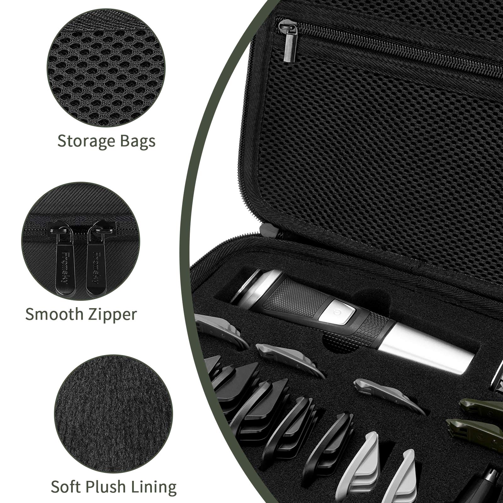 Yinke Case for Philips Norelco Multigroom Series 5000/ Series 7000, MG5750/49/ MG7750/49 Beard Trimmer & attachments, Travel Storage Bag Hard Case Organizer