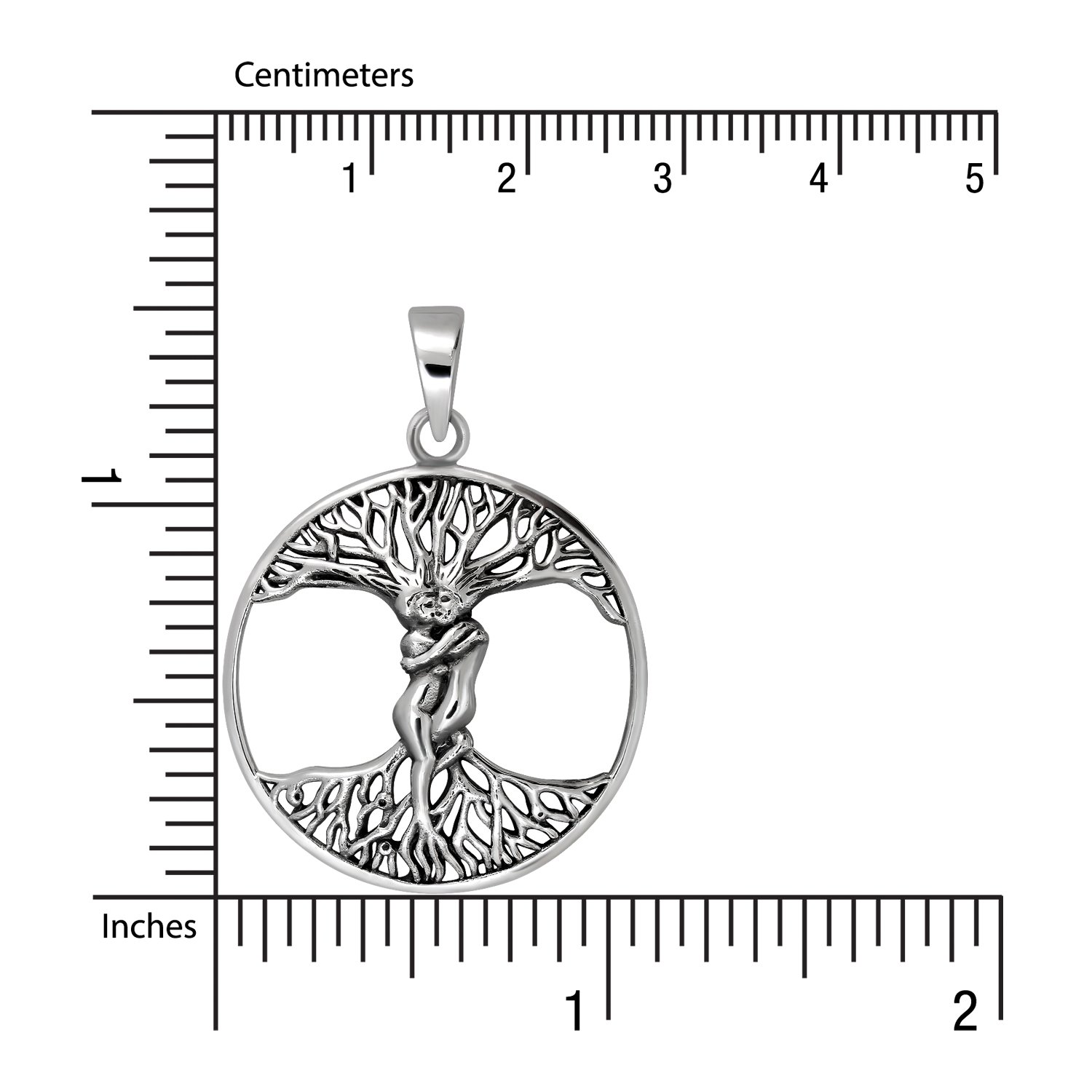 WithLoveSilver Solid 925 Sterling Silver Love Cuddle Celtic Tree of Life Cut Out Pendant