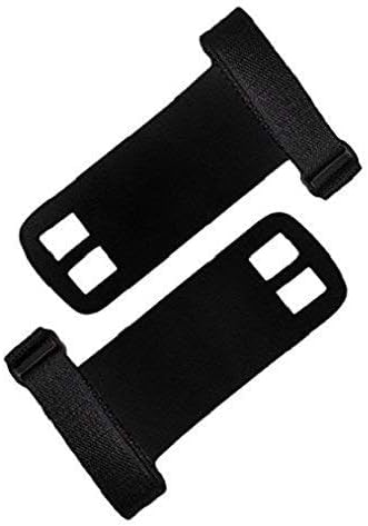 WODFitters Textured Leather Hand Grips for Cross Training, Kettlebells, Powerlifting, Chin Ups, Pull Ups, WODs & Gymnastics - with Grips Storage Pouch (Black, Small - Fits up to 4")