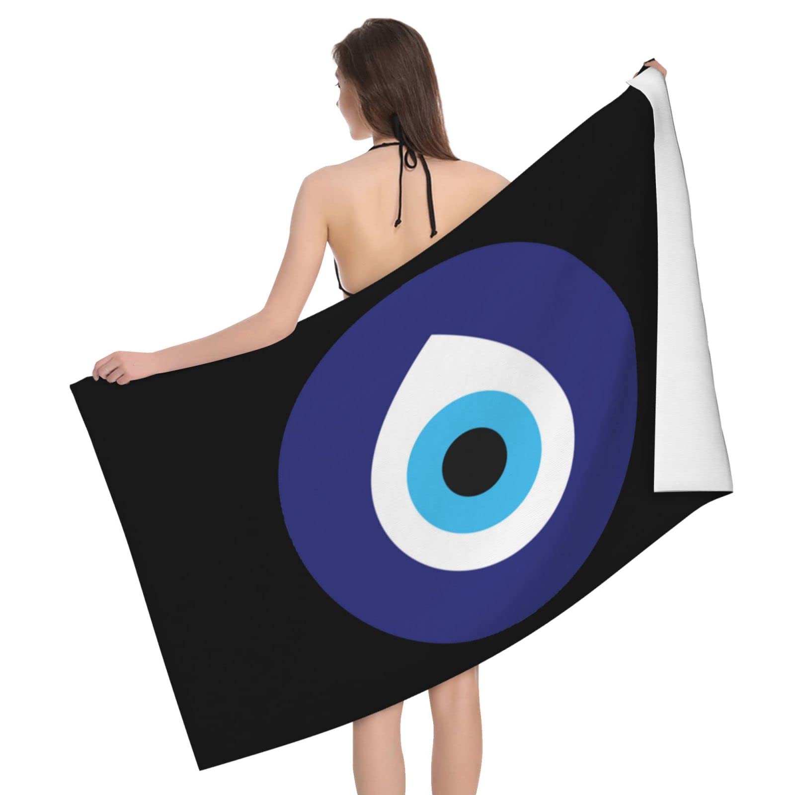 Zahika Turkish Evil Eye Beach Towel Absorbent Bathroom Towels Beach Towels Oversized Super ​32x52 Inch