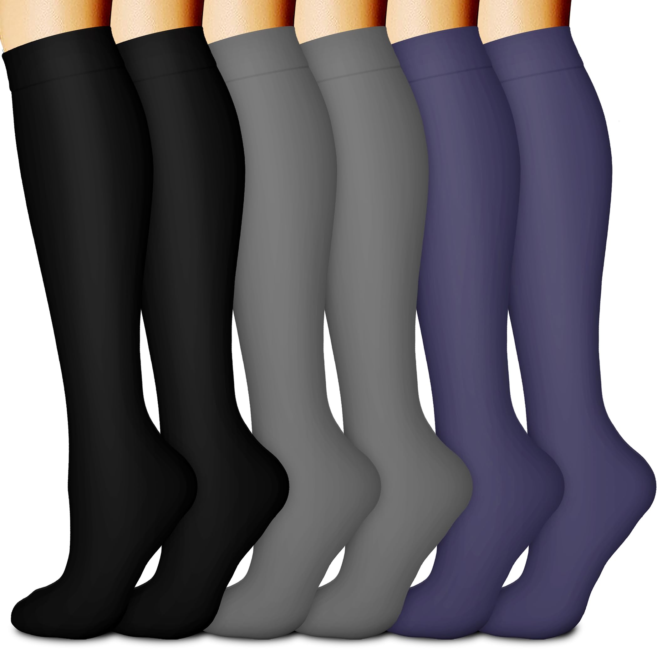 WITHYOU Compression Socks (7 Pairs), 15-20 mmHg is Best Athletic for Men & Women, Running, Flight, Travel, Pregnant - Boost Performance, Blood Circulation & Recovery