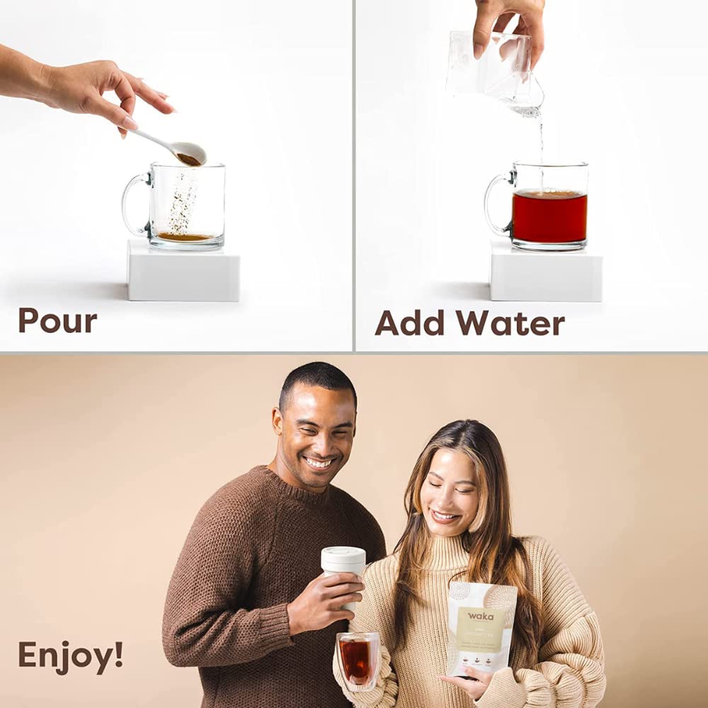 Waka Premium Instant Tea β Unsweetened and Concentrated Black Tea Powder β Classic β 100% Tea Leaves β 4.5 oz Bulk Bag For Hot or Iced Tea