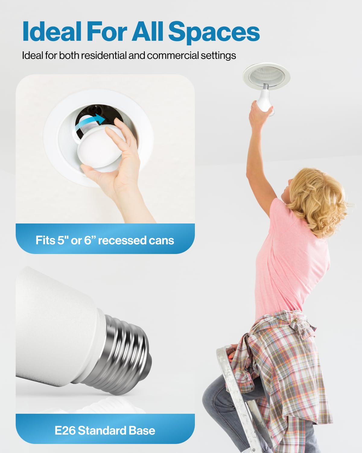 Sunco 8 Pack BR30 LED Bulbs, Indoor Flood Lights CRI93 11W Equivalent 65W 5000K Daylight 850 Lumens, E26 Base, 25000 Lifetime Hours Interior Home Dimmable Recessed Can Light Bulbs - UL