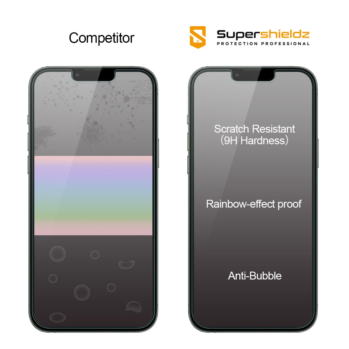 Supershieldz (3 Pack) Designed for iPhone 14 Plus and iPhone 13 Pro Max (6.7 inch) Tempered Glass Screen Protector, Anti Scratch, Bubble Free