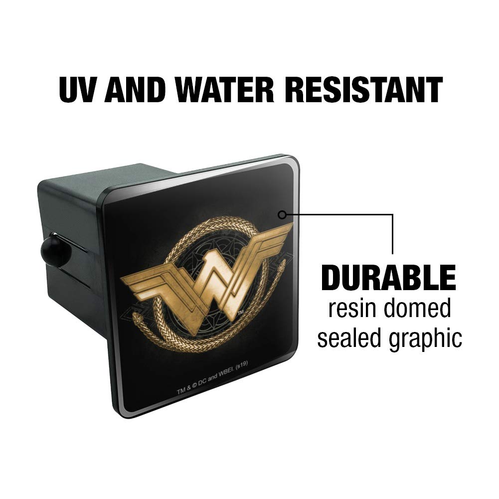 Wonder Woman Movie Golden Lasso Logo Tow Trailer Hitch Cover Plug Insert