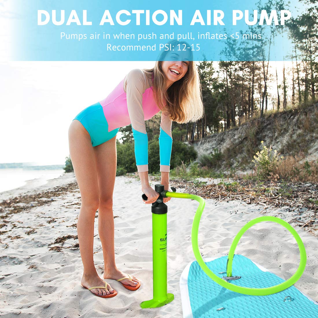 Zupapa Inflatable Stand Up Paddleboard with SUP Accessories, Non-Slip Deck - Perfect for Adults, Kids, and Dogs