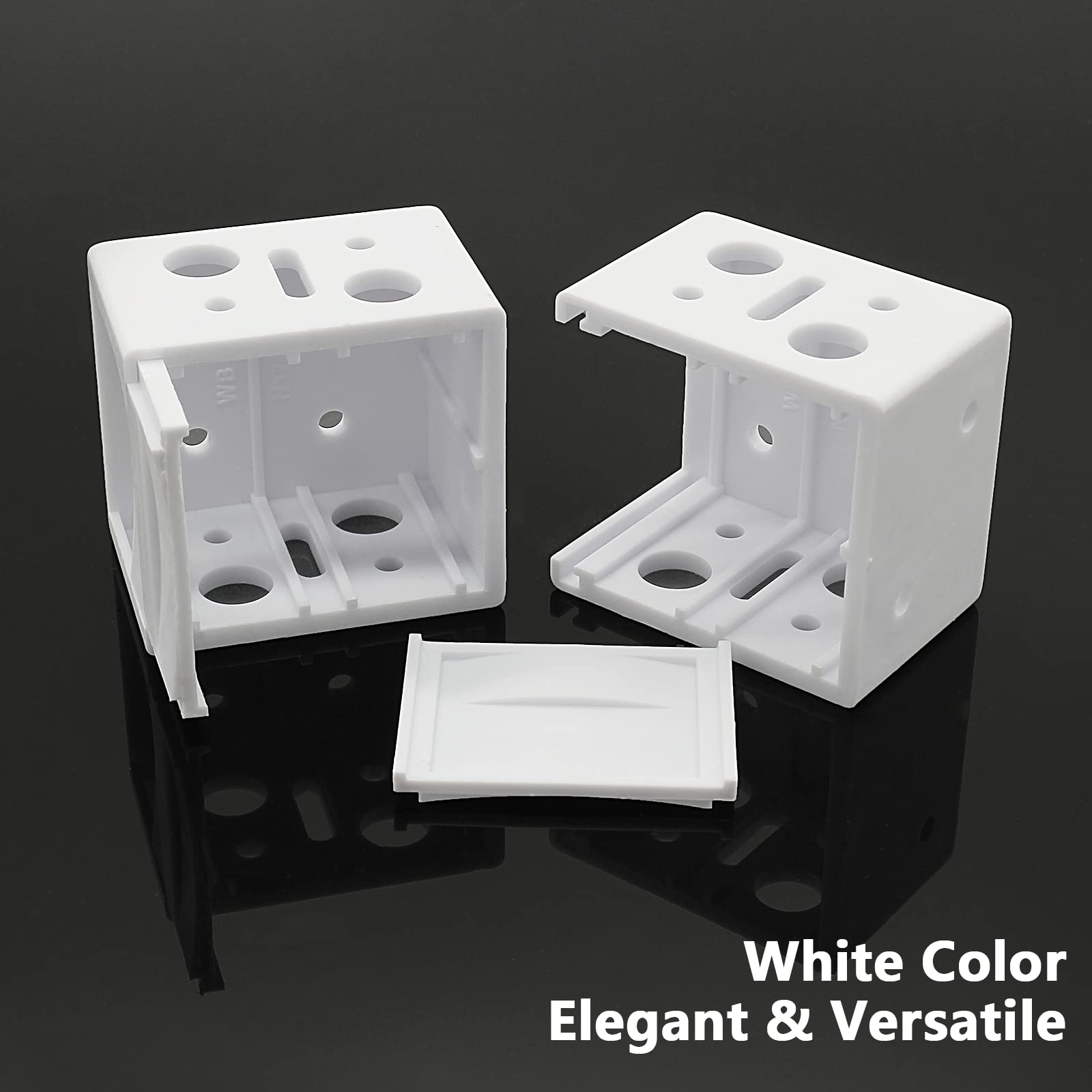 Waziaqoc 2PCS Plastic Blind Brackets, 1 Inch White Low Profile Box Mounting Bracket for Window Blinds Window Blinds Headrail Bracket