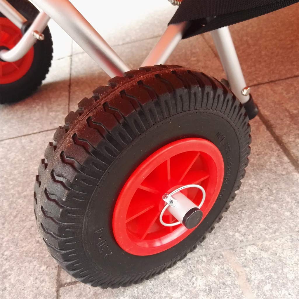 ZXAZX Universal Puncture Proof Rubber Kayak Trolley Red Wheel Suit for Kayaks Trolley Canoes Replacement Accessories (S)
