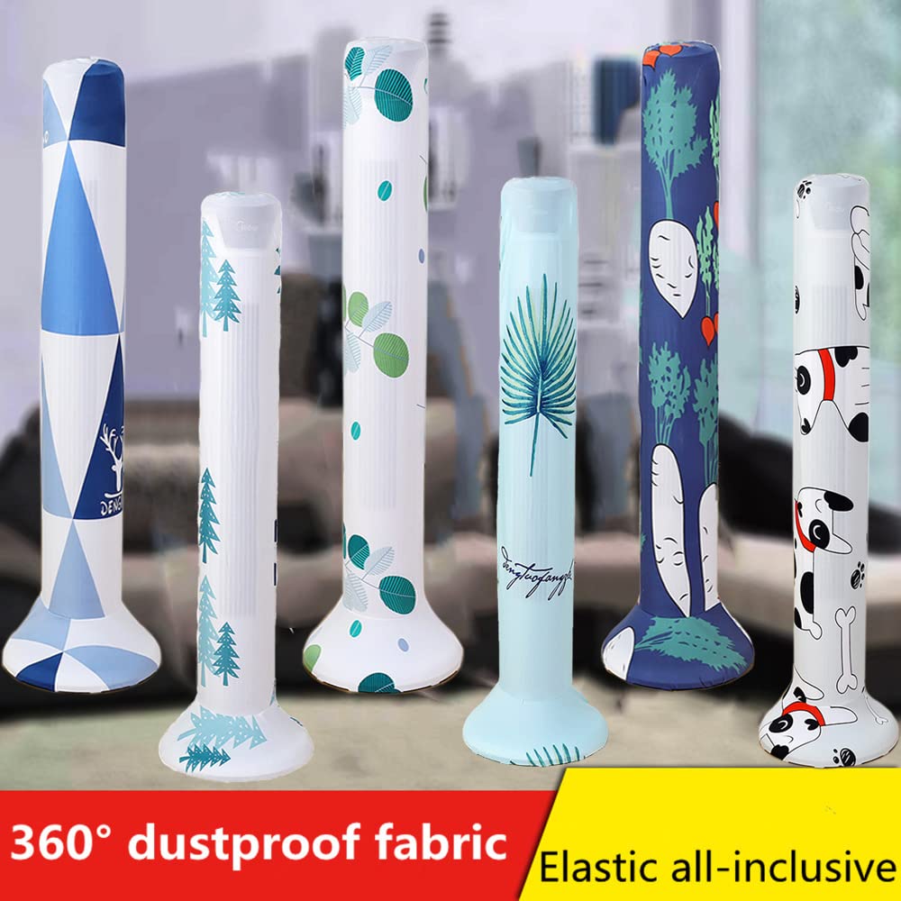 Yrzper Tower Fan Dust Cover Moisture proof Dustproof Tower Cover Washable Tower Sleeve Dust Proof Protective Cover Dustproof & Moisture-Proof for Household Tower Fan Pedestal (trees, Larger)