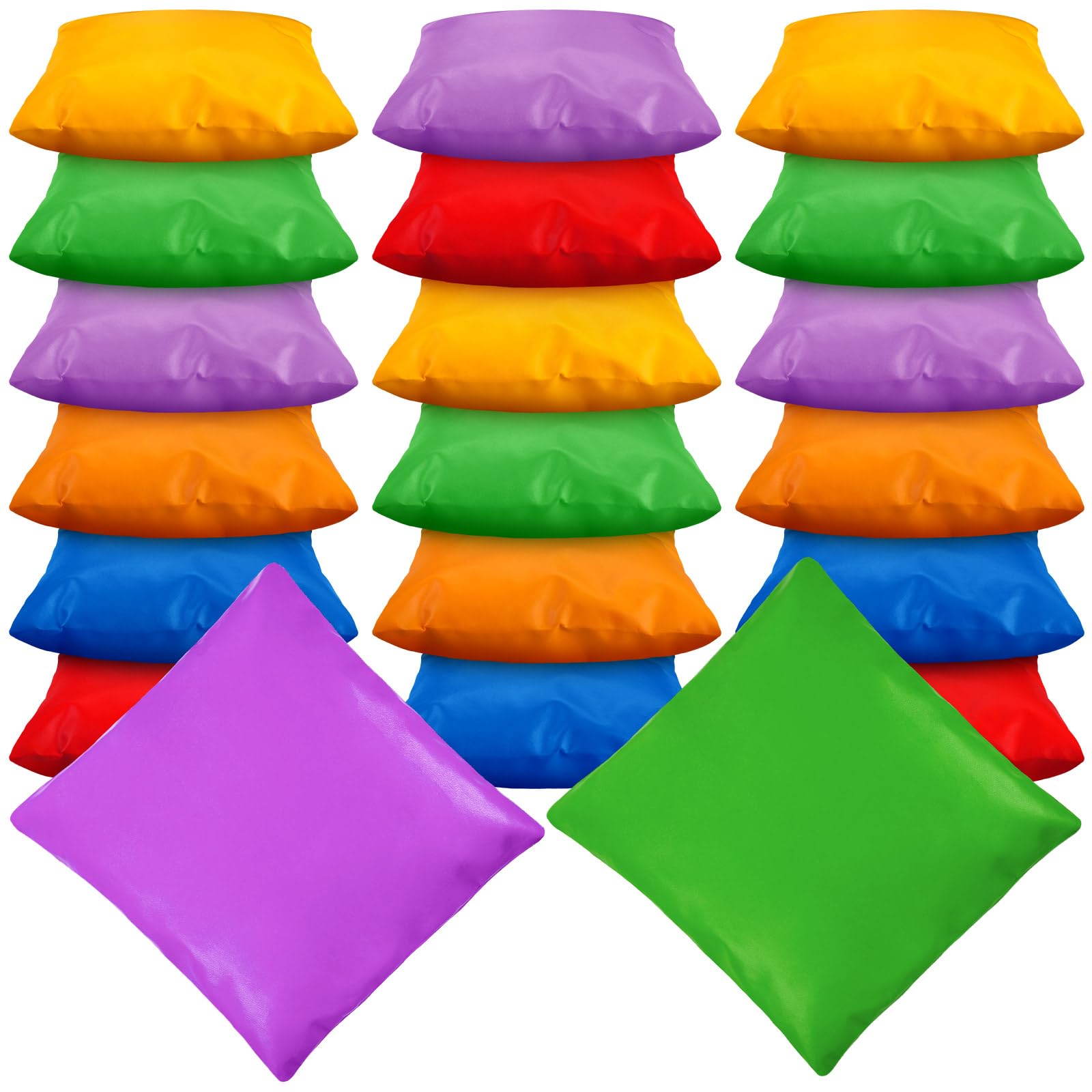 Weysat 24 Pcs Floor Cushions Bulk for Classroom 15 Inch Leather Floor Cushion for Kids Waterproof Soft Flexible Seating Cushion for Classroom, Home, School, Kindergarten or Nursery (Square)