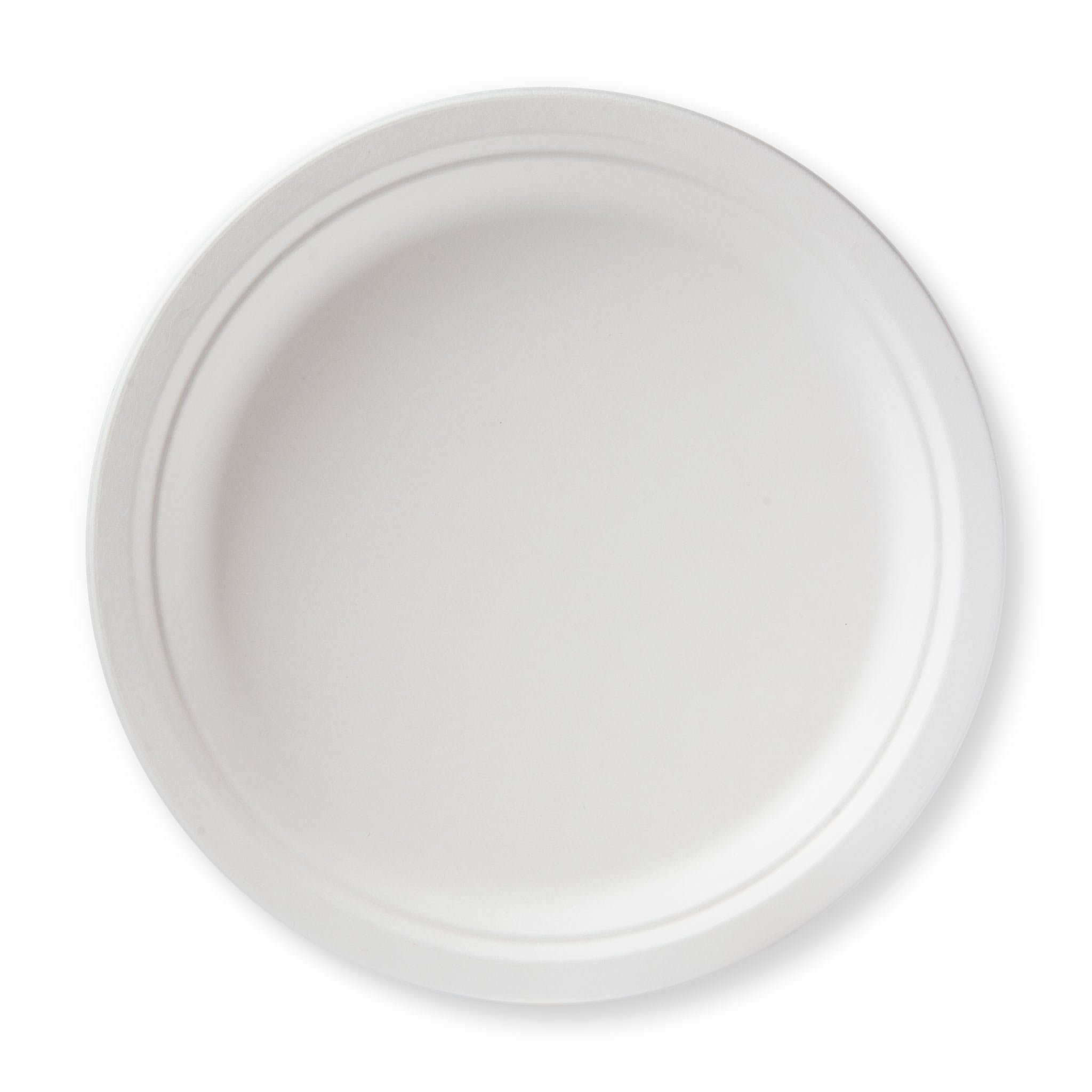 Susty Party 10-Inch Compostable Round (50-Count), Sugarcane Heavy Duty Disposable Biodegradable Plate for Dinner, White