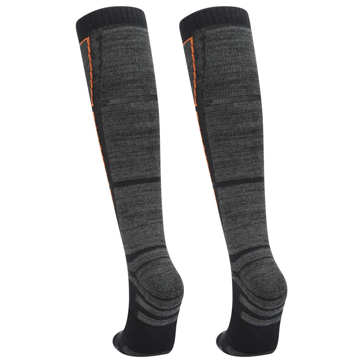 YUEDGE Men's Ski Socks Knee High Cushioned Snowboarding Skiing Socks For Male Size 9-11(2 Pairs/Pack)