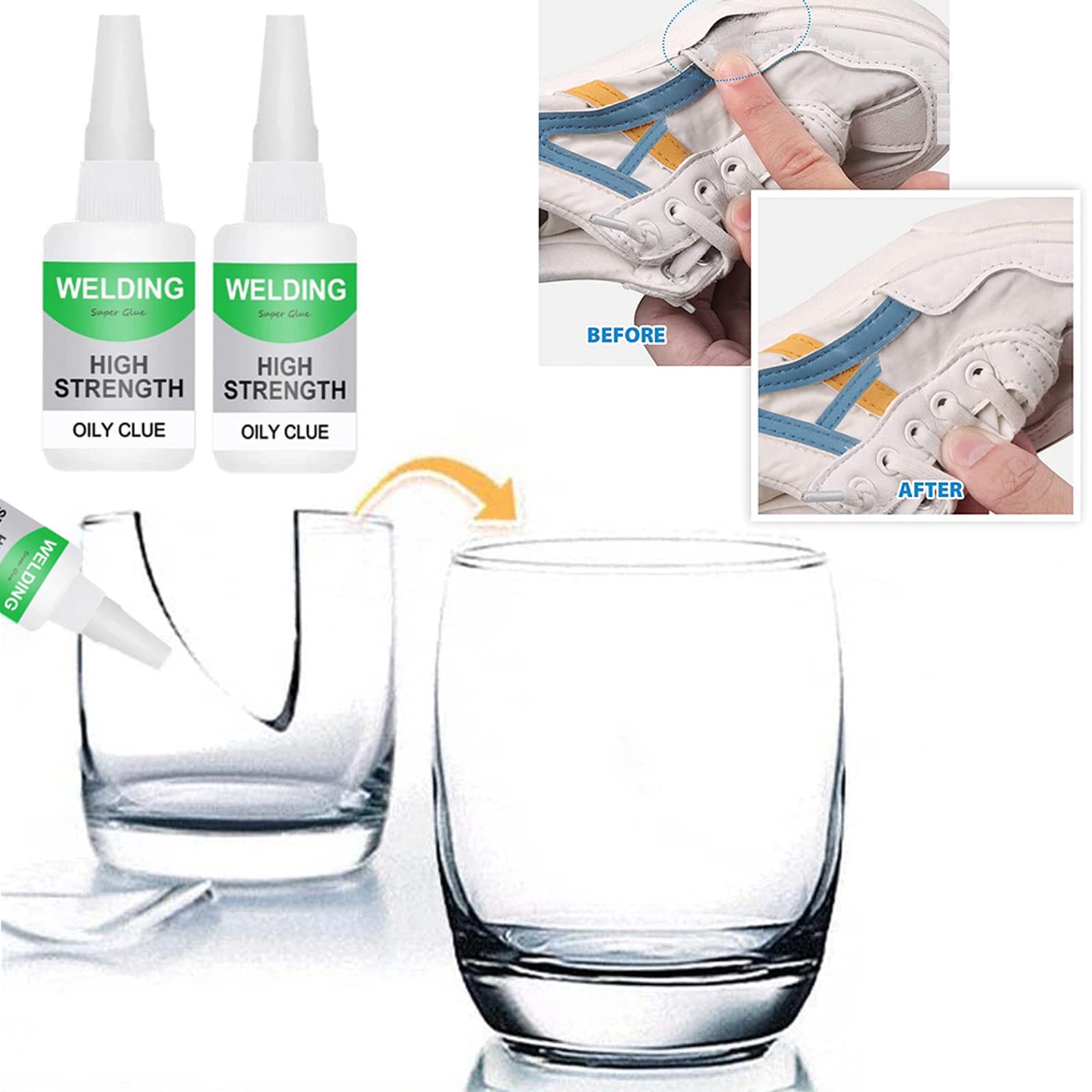 Welding High-strength Oily Glue, Super-Instant Glue, Multi Purpose Strong Glue for Plastic, Rubber, Metal, Wood, Ceramics, Leather(3PCS)