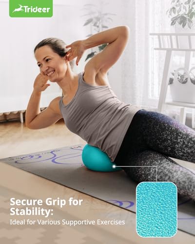 Trideer Pilates Ball 9 Inch Core Ball, Small Exercise Ball with Exercise Guide Barre Ball Mini Yoga Ball for Pilates, Yoga, Core Training, Physical Therapy, Balance, Stability, Stretching (Turkis)