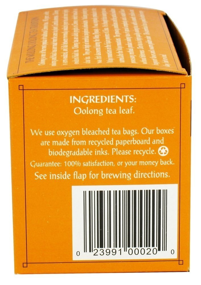 Triple Leaf Tea - Oolong Tea Bags, Wulong Tea, Semi-Oxidized, 20 Tea Bags