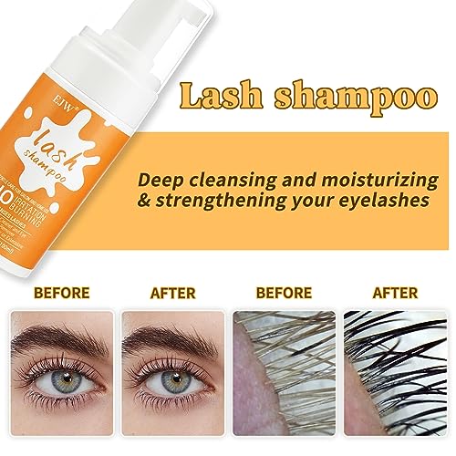 ๐ช๐๐ก๐ก๐๐ฅ ๐ฎ๐ฌ๐ฎ๐ฏ* 100ml Lash Shampoo Eyelash Extension Cleanser Kit - Oil-Free Foam, Complete Lash Care Set with Bowl, Brushes, Comb - Cluster Lash Wash & Dustcare Included