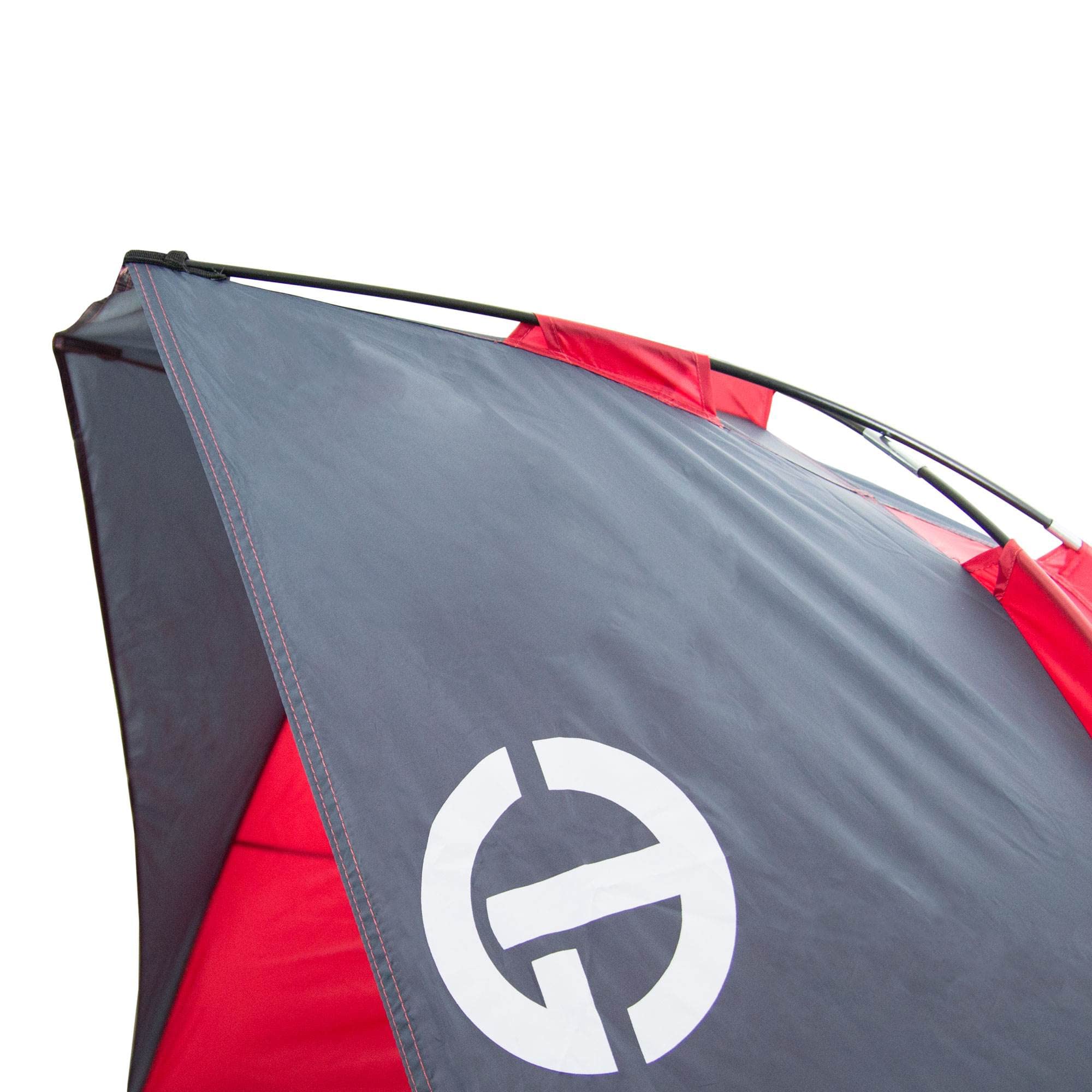 Tahoe Gear Cruz Bay Polyester Summer Sun Shelter and Beach Shade Tent Canopy, withstands Light Rain and Winds up to 25 Miles per Hour, Coral Red