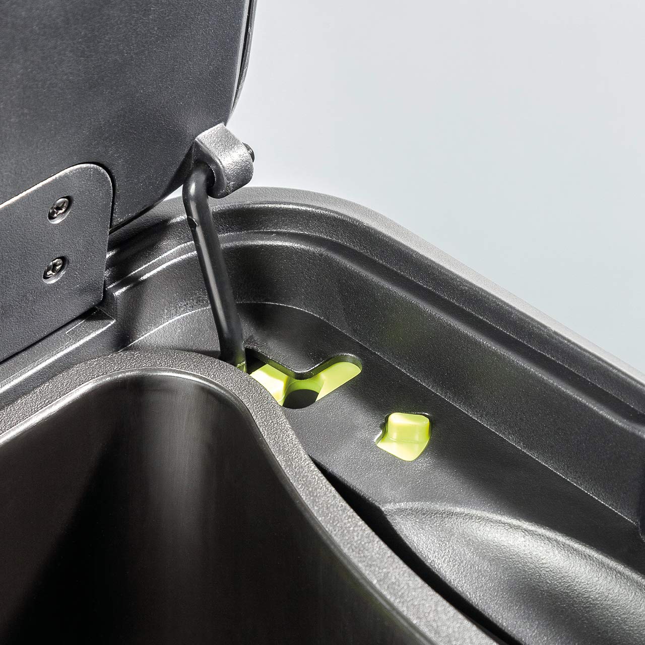 WESCO 381511-76 Pedal Trash Can, Cool Gray, Size: 10.8 x 20.9 x 26.0 inches (27.5 x 53.2 x 66.1 cm), Double Open, Separate Pedal Bin