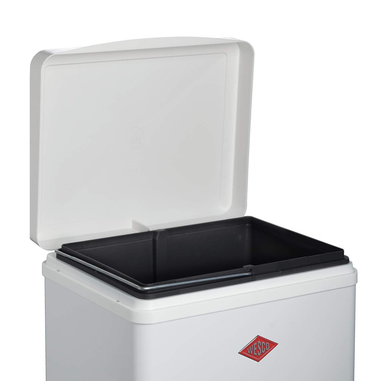 WESCO Double BIN 380 380511-11 Pedal Trash Can, Metallic Silver, Size: 13.4 x 16.9 x 11.2 inches (34 x 43 x 28.5 cm), Kitchen Pedal Bin, Single