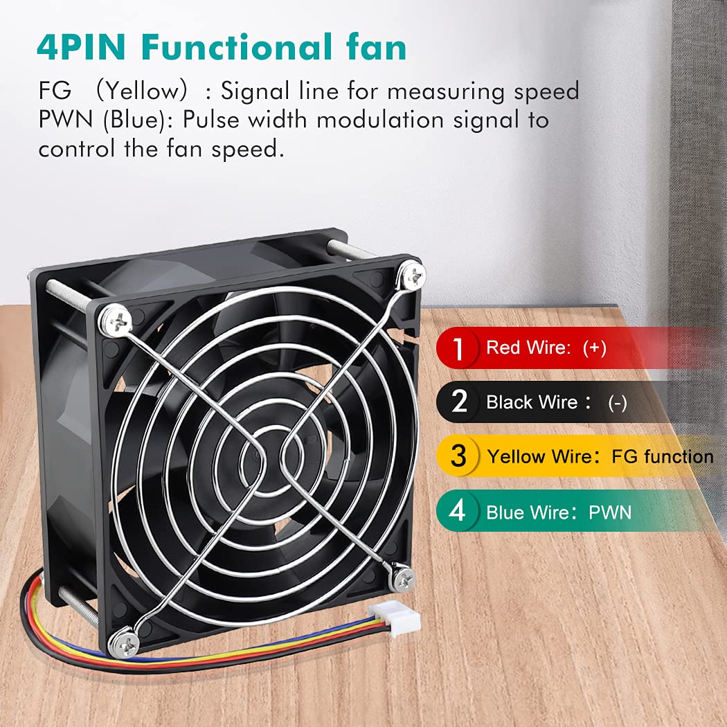 Wathai 92mm x 38mm 90mm Dual Ball 12V High Airflow Fan DC High Speed Pressure Cooling Fan