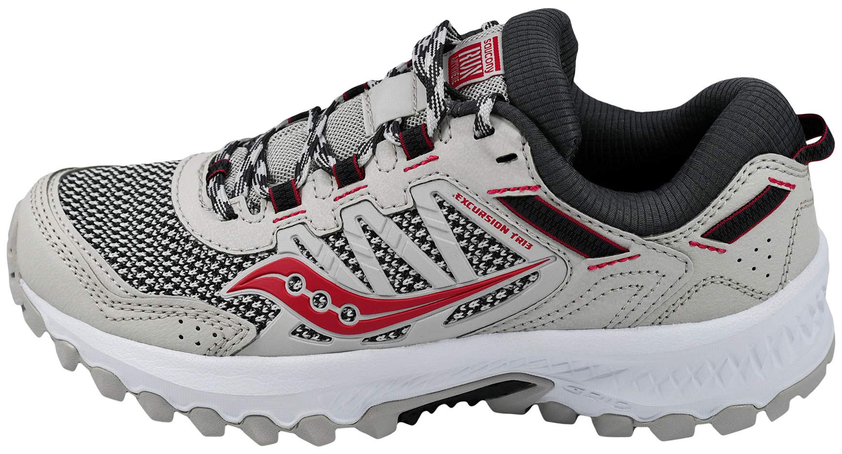 Saucony Women's Versafoam Excursion Tr13 Trail Running Shoe, Grey/Black/Burgundy, 9