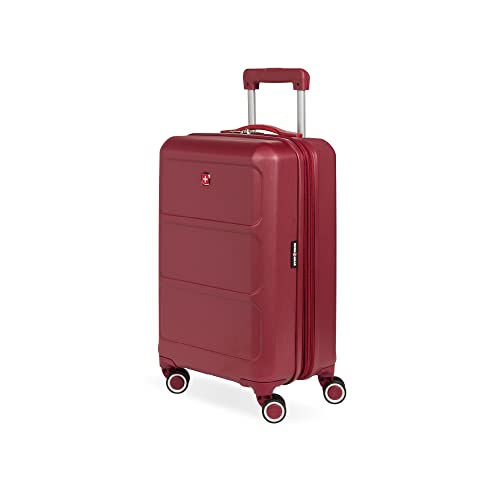SwissGear 8090 Hardside Expandable Luggage with Spinner Wheels, Burgundy, Carry-On 20-Inch