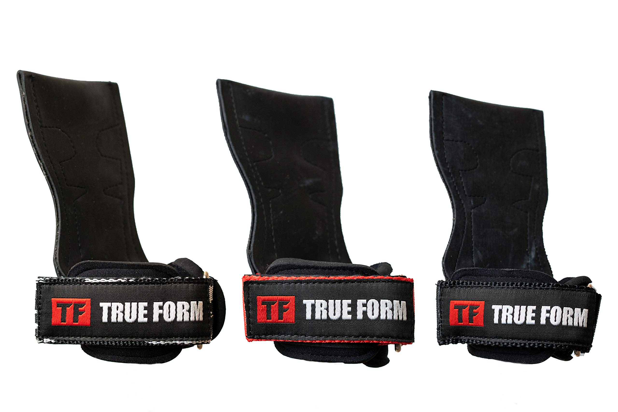 True Form Grips- (Black, Medium) Weightlifting Workout Gear Alternative Power Lifting Hook Deadlift Glove Padded Wrist Wrap Support Dumbell Bodybuilding Weight Crossfit Pull Up Slip Kettlebell