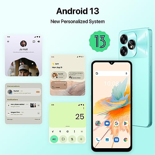 UMIDIGI A15 Cell Phones 16(8+8)G+256G, Android 13 Mobile Phone, 64MP Main Camera Octa Core Smartphone Unlocked 6.7β HD+ Full-View Waterdrop Screen, 5000mAh Battery 20W Fast Charging, 4G Dual SIM, NFC
