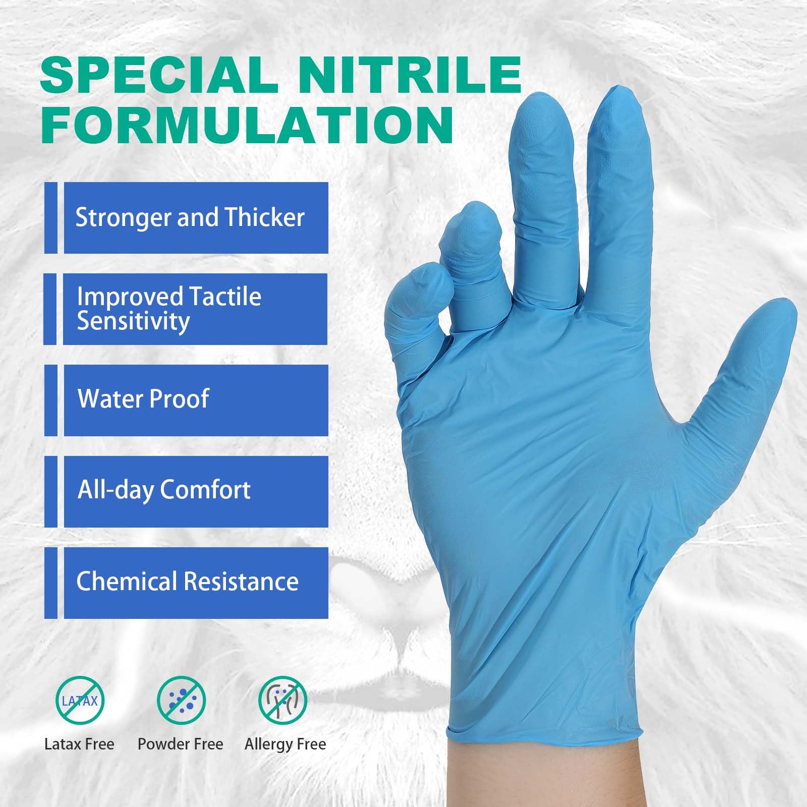 VASTMED 100PCs Dental Grade Examination Leone Nitrile Gloves 4.0G Finger Tips Texture Latex-Free Professional Grade Gloves