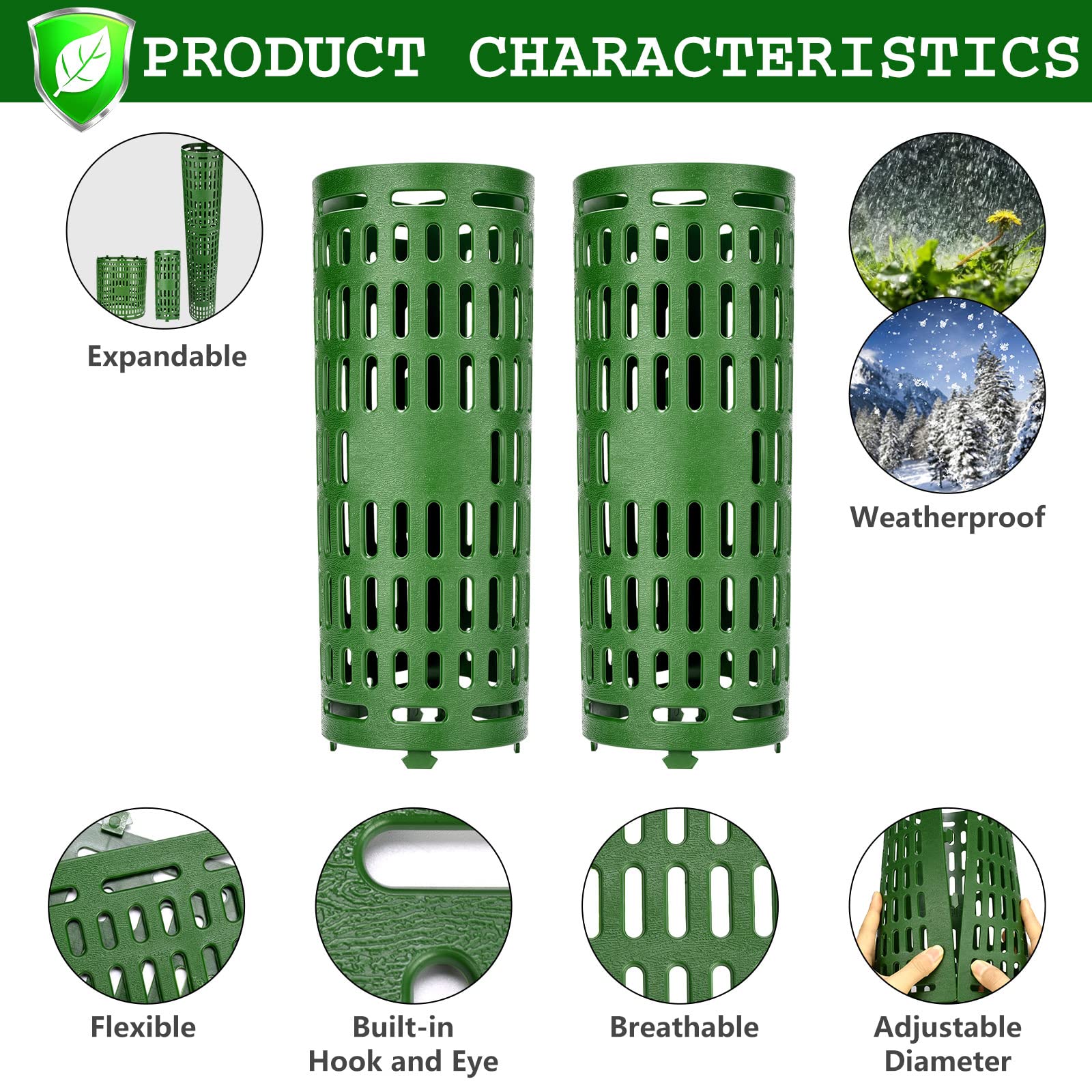 YGAOHF 7 Pack Tree Trunk Protector Guard - Heavy Duty Expandable Tree Protectors from Trimmers, Mowers, Animals, Easy to Use, Perfect for Saplings and Fruit Trees