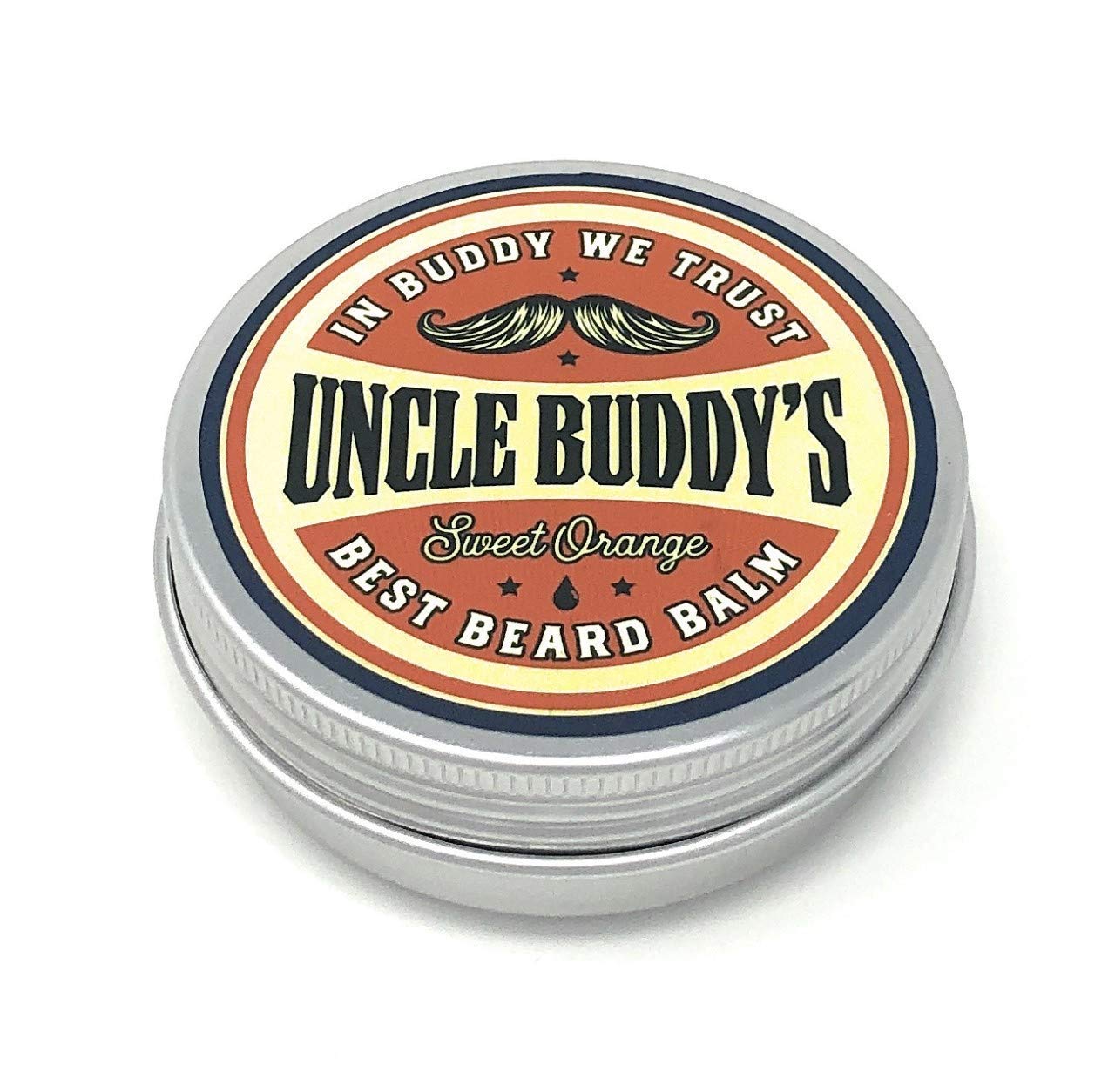 Uncle Buddy's Best Beard Balm Sweet Orange Leave In Conditioner for Control and Style, Promotes Beard Growth and Overall Beard Health, 2 oz