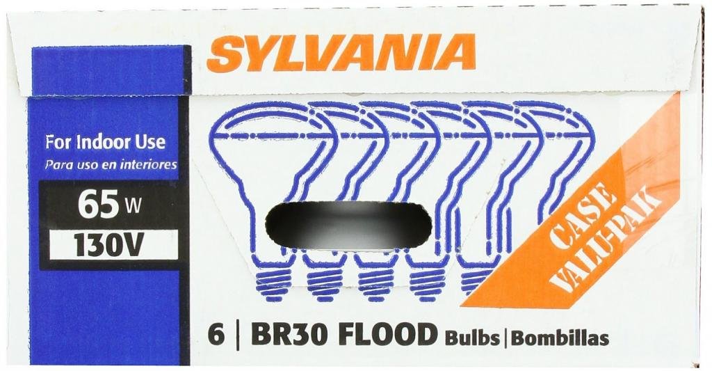 Sylvania 15172 65-Watt 130-Volt BR30 Indoor Flood Light, 24 Pack