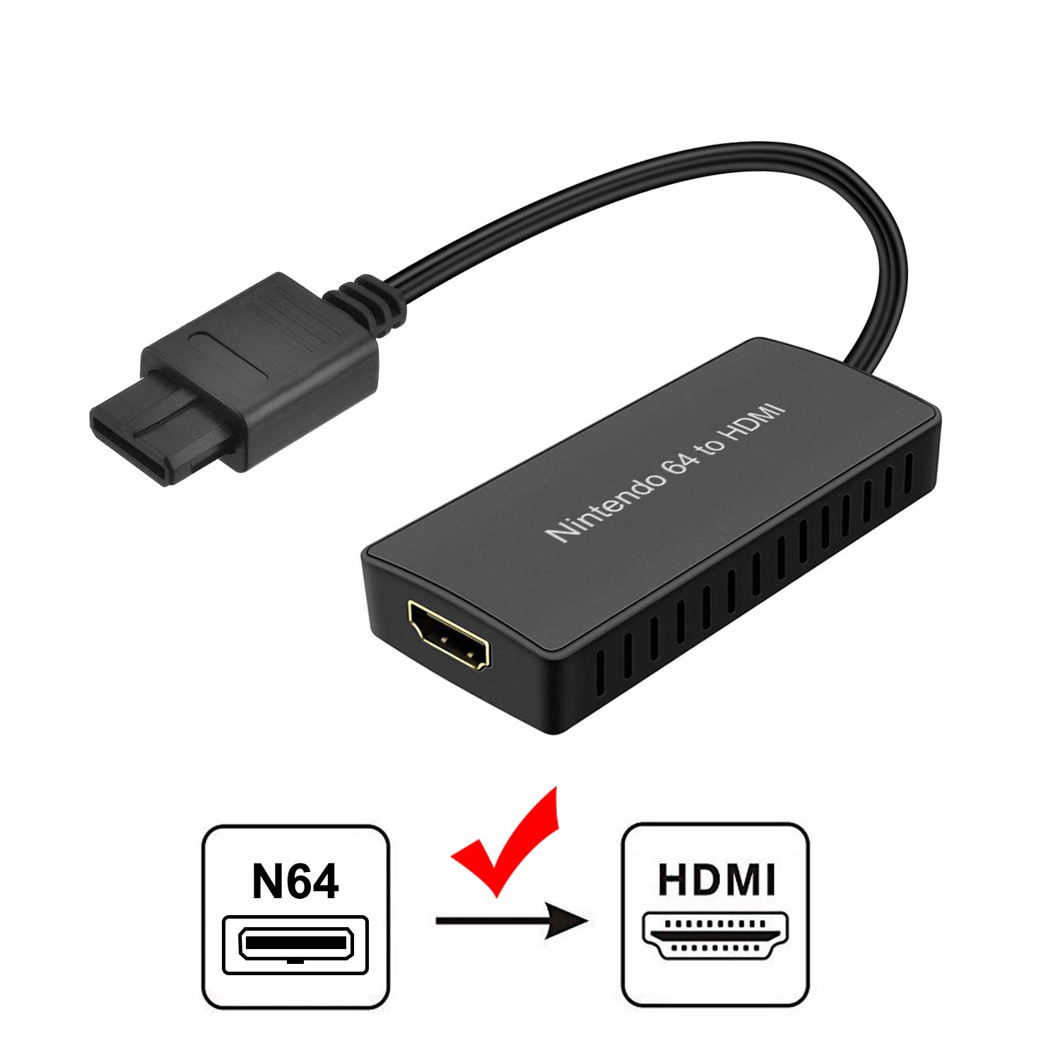 Y.D.F N64 to HDMI Converter, HD Link Cable for N64, Nintendo 64 to HDMI Compatible Nintendo 64/ Game Cube/SNES/SFC(Plug and play, no power supply required.)