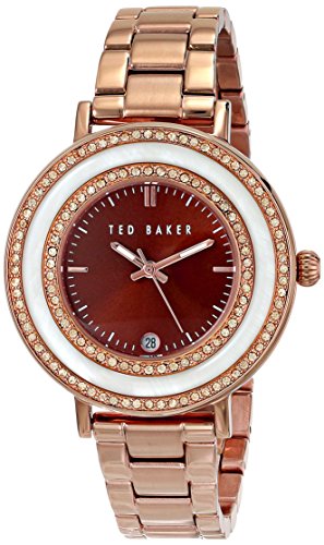 Ted Baker Women's TE4107 "Vintage Glam" Rose-Gold Tone Stainless Steel Rhinestone-Accented Watch