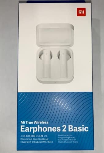 Xiaomi Mi True Wireless Earphones 2 Basic Wireless Bluetooth Headphones, Touch Control Earphone, Bluetooth 5.0, Stereo, Dual Microphone Call Noise Reduction, White