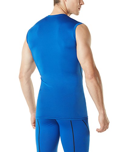 TSLA Men's V Neck Sleeveless Workout Shirts, Dry Fit Running Compression Cutoff Shirts, Athletic Training Tank Top, V Neck Top Navy, X-Small