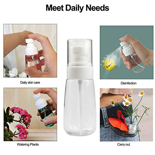 YAMYONE Spray Bottle Travel Size, 2Pcs 60ml/2oz Fine Mist Hair spray Bottle, Makeup Face Refillable Travel Containers for Essential Oils, Perfume, Toners, Alcohol, Suitable for liquid Cosmetics