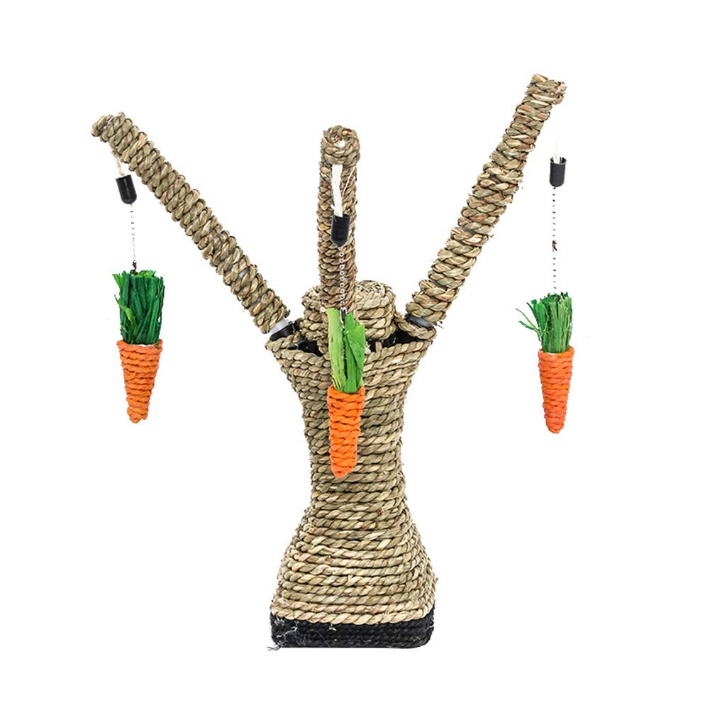yanbirdfx Cat Scratcher Tree Shape Hanging Carrot Scratch-Resistant Post Toy Pet Supplies