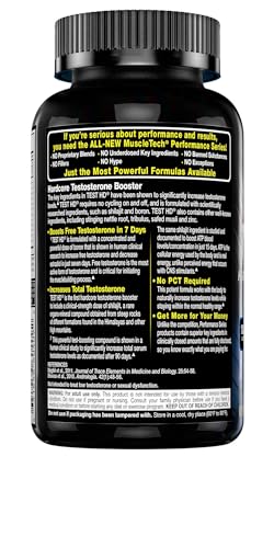 Testosterone Booster for Men MuscleTech Test HD Tribulus Terrestris for Men Max-Strength ATP & Test Booster for Men, Boost Free Testosterone Levels, 90 Pills