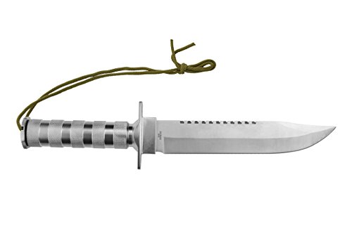 SE 14" Stainless Steel Survival Knife with Compass, Survival Kit, and Nylon Sheath - KFD1520