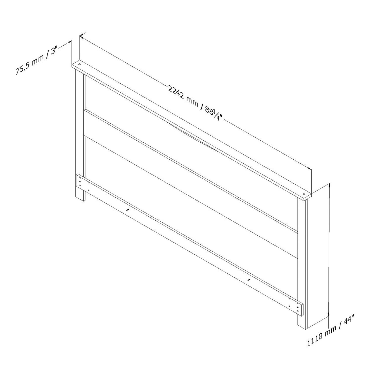 South Shore Step One Headboard, Full/Queen 54/60-Inch, Pure Black